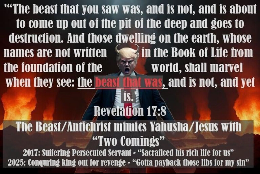 The Beast (Trump) mimics Yeshua with his two comings - Religion ...