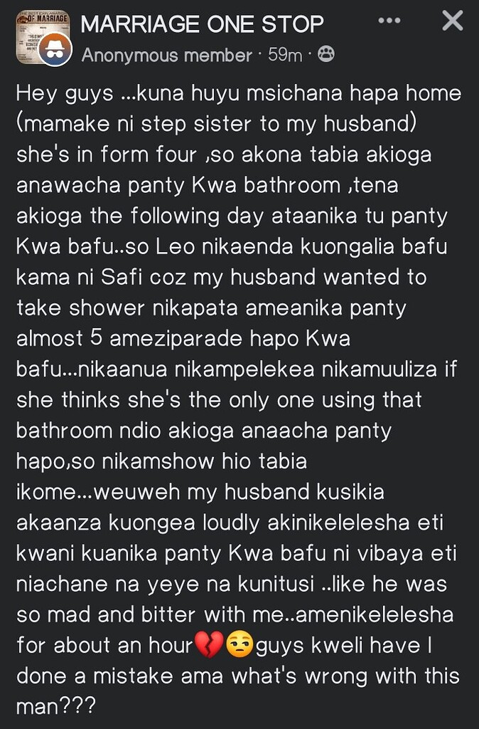 Agwambo Pea Bibi Amani - Sex & Relationships - Kenya Talk
