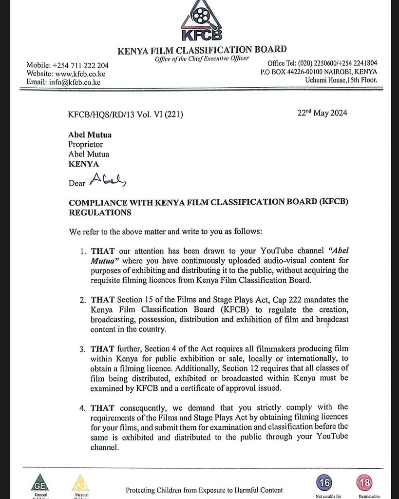 Kenya Film Classification Board - News & Politics - Kenya Talk
