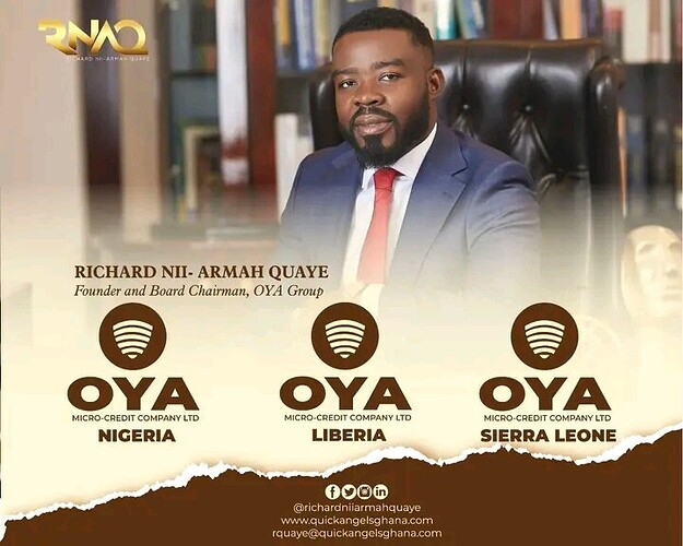 Richard Nii Armah Quaye, The Ghanian Behind Oya Microcredit Group ...