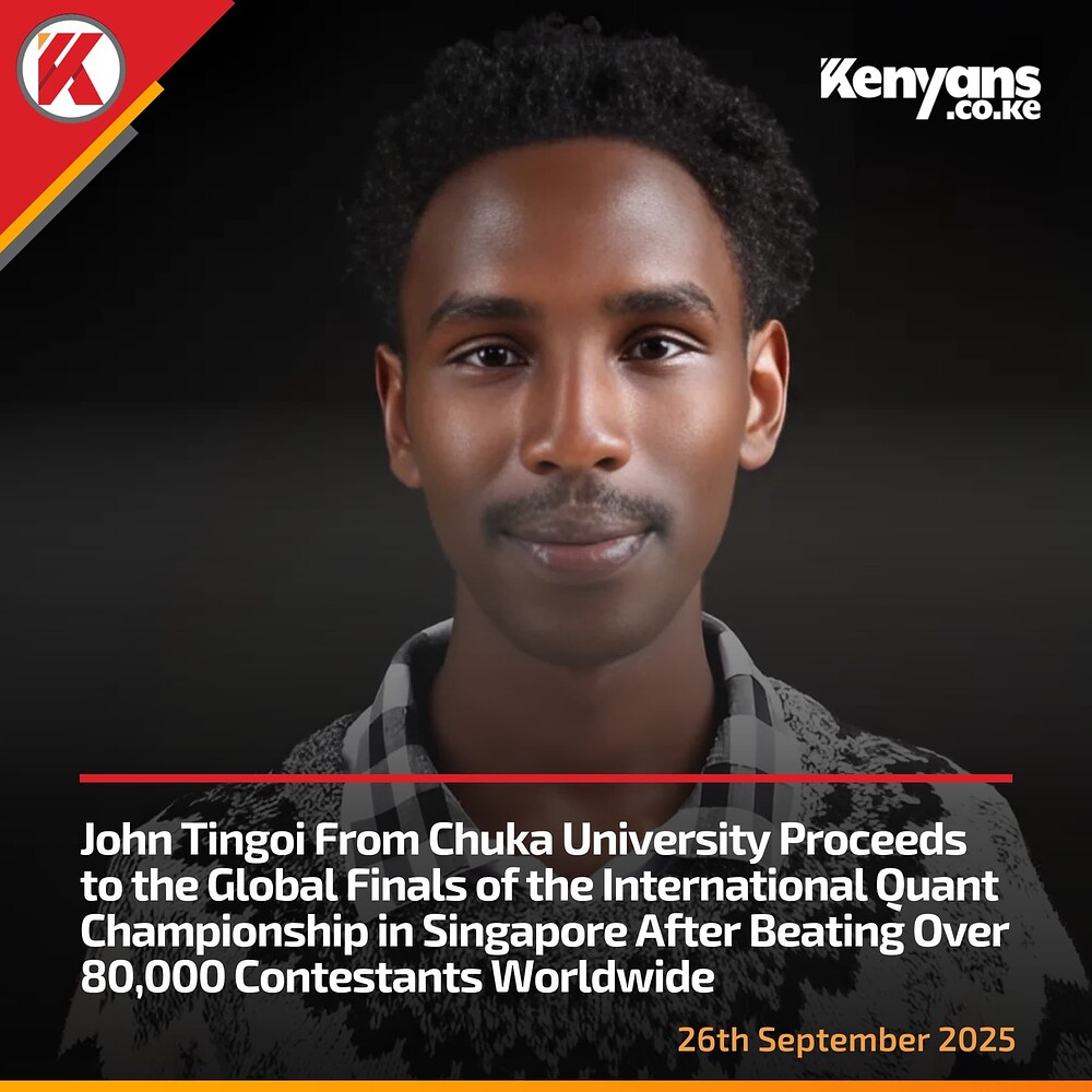 Congratulations To John Tingoi from Chuka University - Science & Technology - Kenya Talk