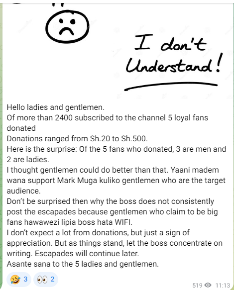 Mark Muga dissapointed......Hehe - Sex & Relationships - Kenya Talk