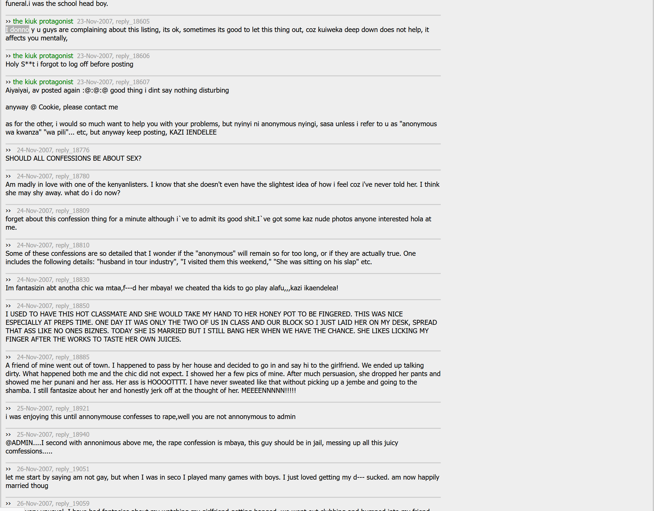 Disturbing confessions Kenyanlist - Sex & Relationships - Kenya Talk