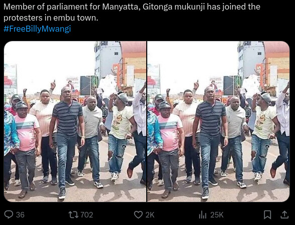 Manyatta, Embu MP Gitonga Mukunji Amejoin Maandamano - News & Politics ...