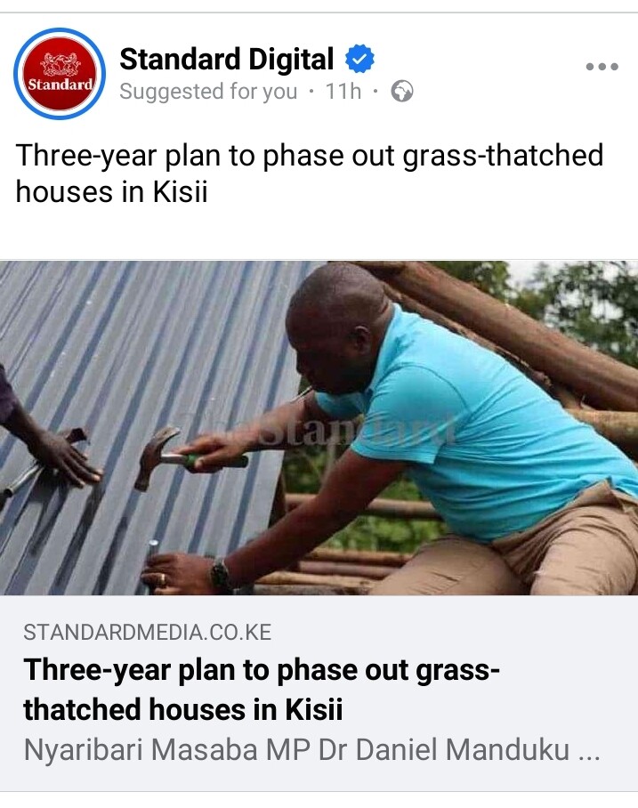 Kisii county to phase out grass thatched houses in 3 years - General ...