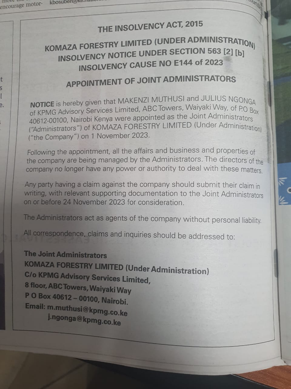 Komaza Forestry Ltd goes into administration after getting $38M in ...