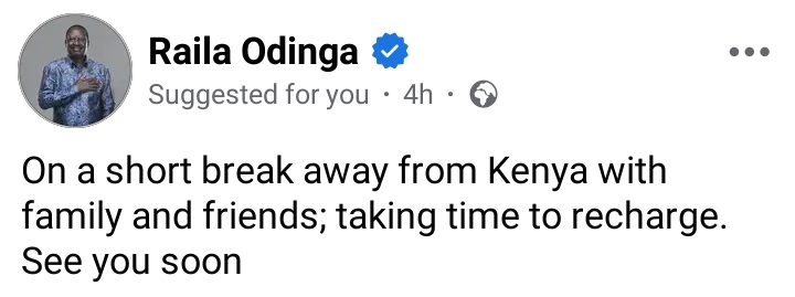 Raila flies out of the country for holiday - News & Politics - Kenya Talk