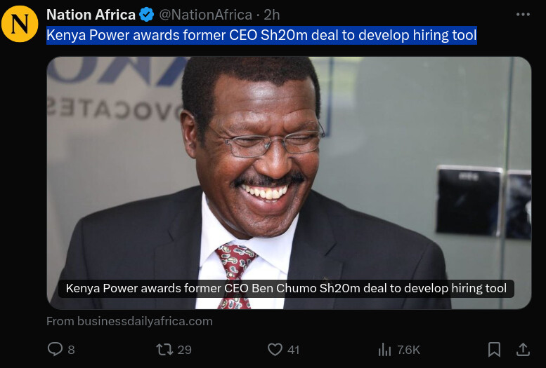 KPLC Awards Former CEO Tender To Develop Ksh 20 Million HR Software ...