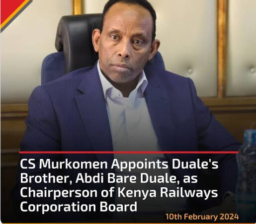 T-Rex Murkomeno Appoints Abdi Bare Duale, Brother To Aden Duale To ...